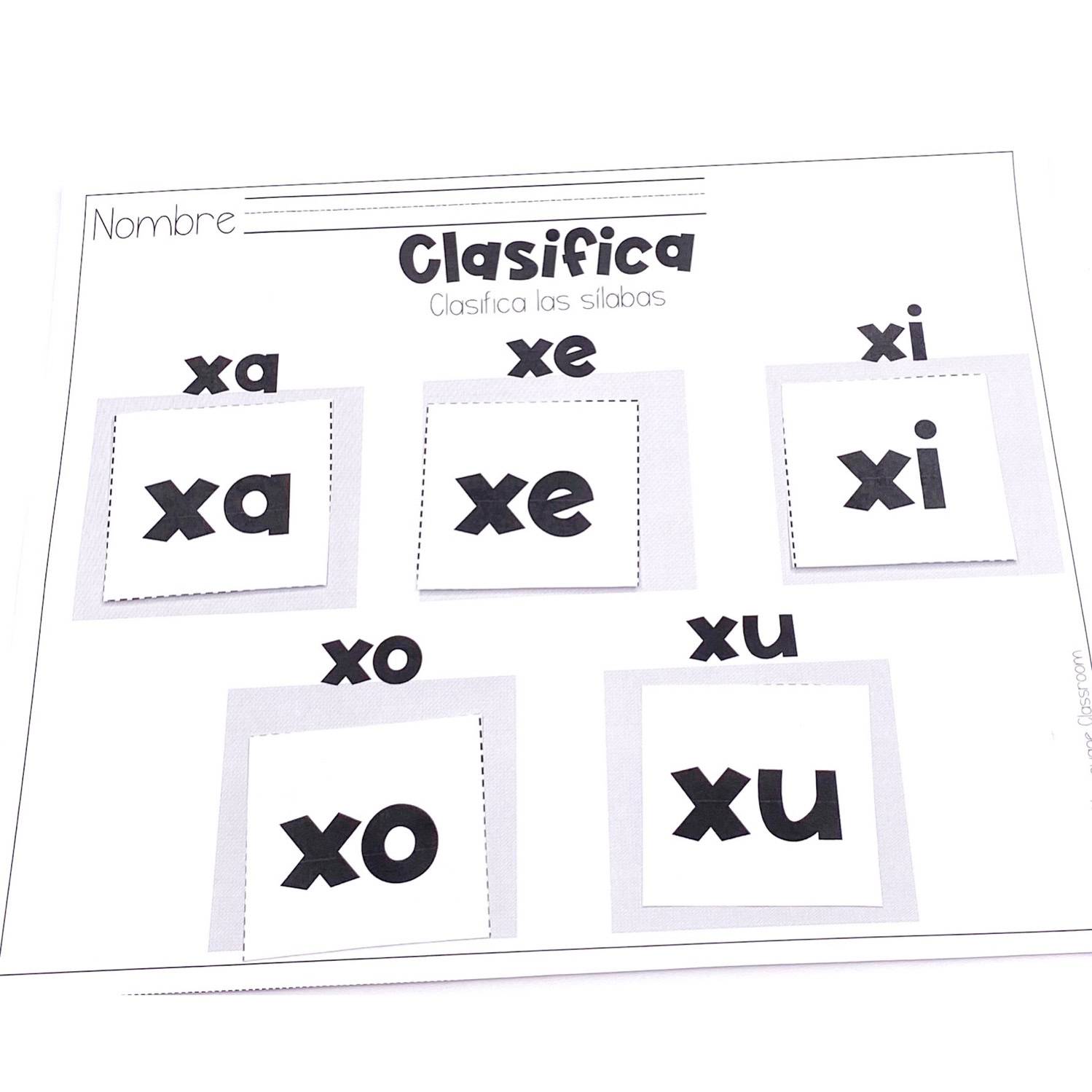 Letra X Sílabas con xa xe xi xo xu Hojas de trabajo y actividades ...