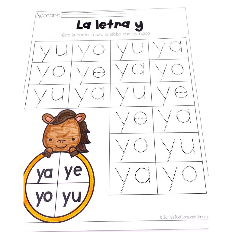 Actividades y Hojas de trabajo Letra Y Sílabas con Y ya ye yi yo yu en ...