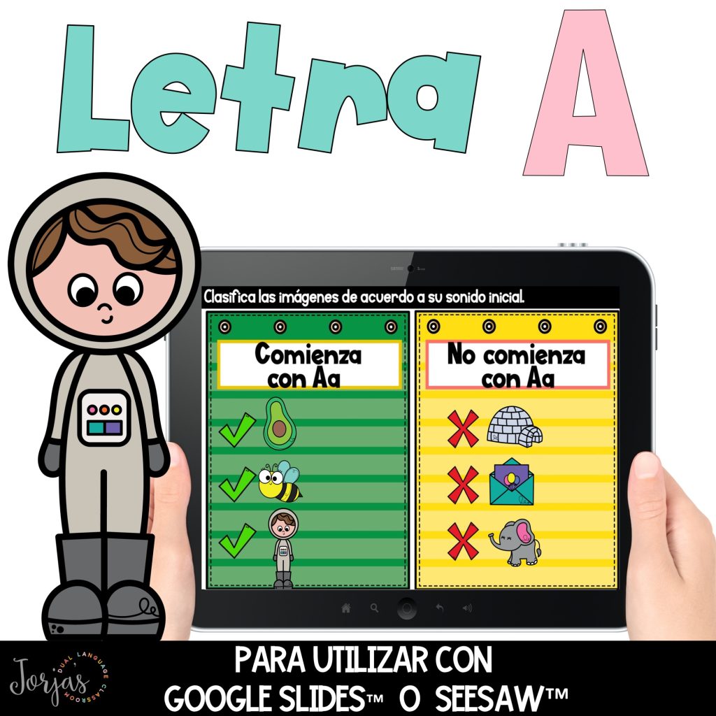 Letra A Digital para Google Slides™ y Seesaw™ Activities in Spanish ...