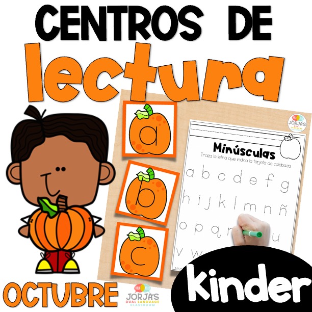 Kinder Literacy Centers Spanish Centros de Lectura para Kinder Octubre ...