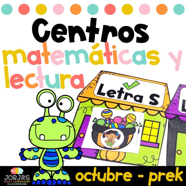 Centros de lectura y matemáticas PRE-K Actividades en español PreK in ...