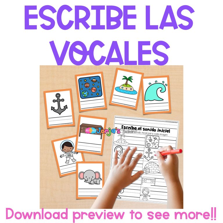 Escritura con vocales en español Spanish Writing Centers with Phonics ...
