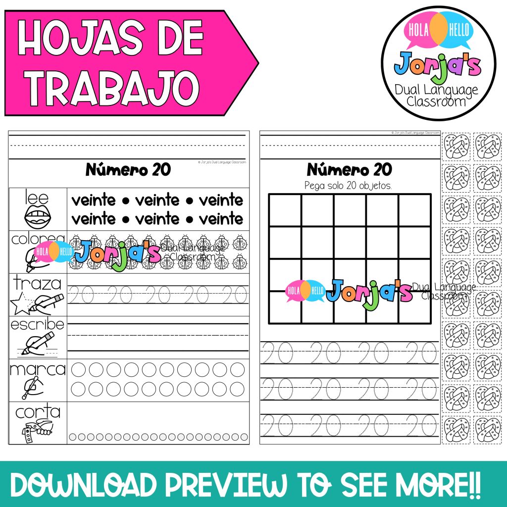 Números español del 11 al 20 Hojas de trabajo Actividades Teen Numbers ...