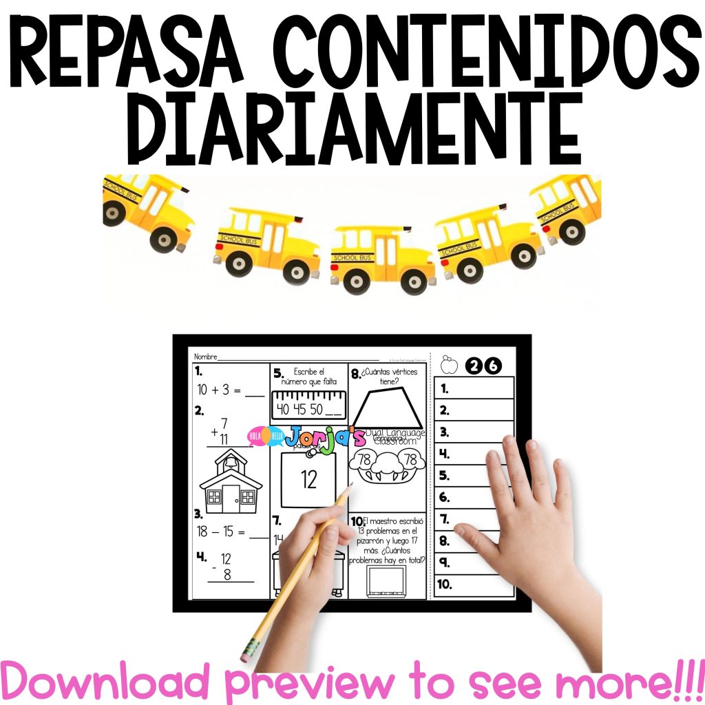 Repaso de matemáticas segundo grado español 2nd Grade Math Review in ...
