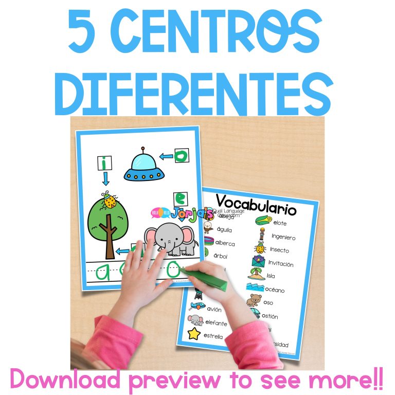 Escritura con vocales en español Spanish Writing Centers with Phonics ...