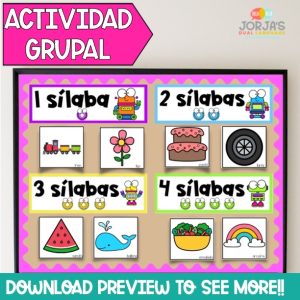 Contar sílabas Actividades y Hojas de trabajo Counting Syllables in ...