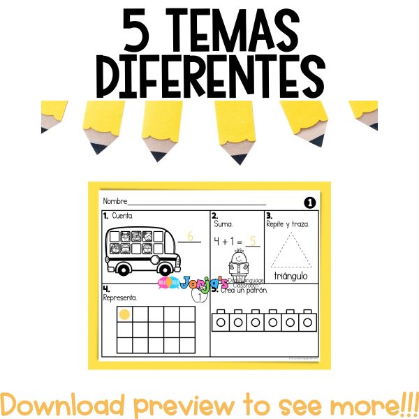 Repaso diario matemáticas primer grado agosto 1st grade Spanish Back to ...
