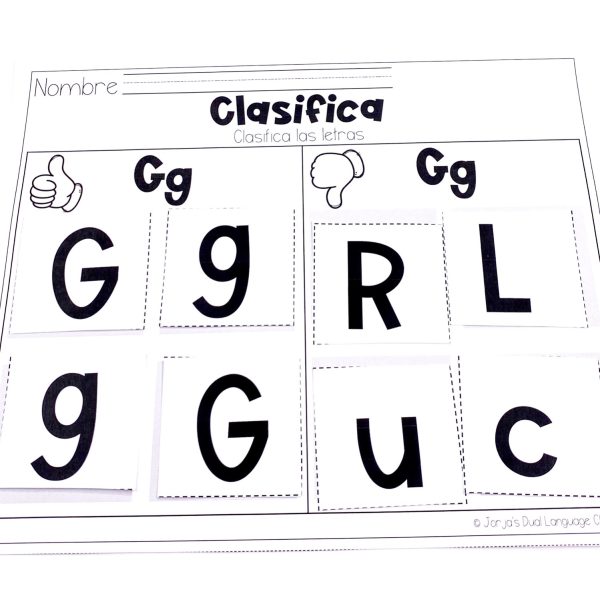 Letra g Sílabas con ge gi Hojas de trabajo y actividades Letter G in ...