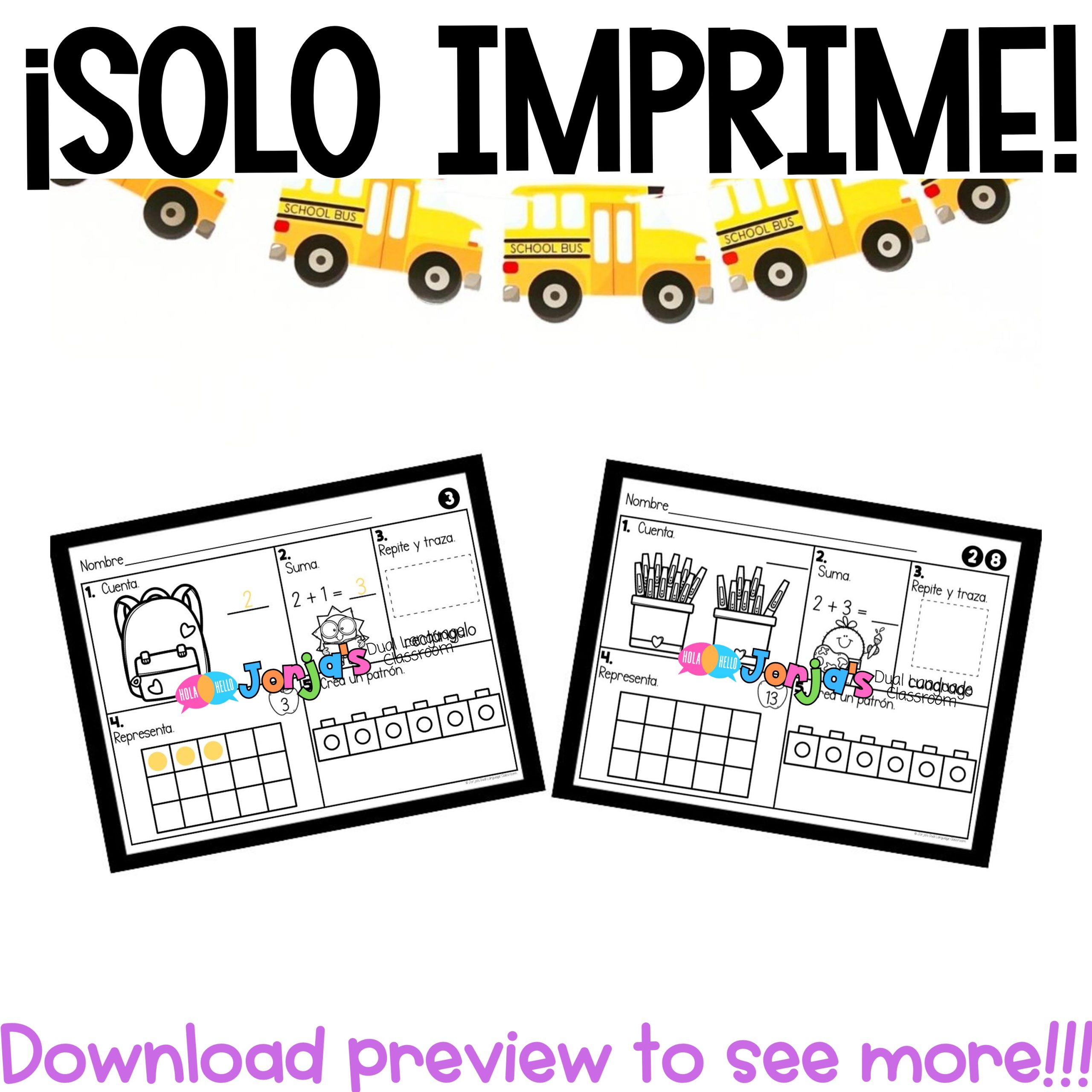 Repaso diario matemáticas primer grado agosto 1st grade Spanish Back to ...