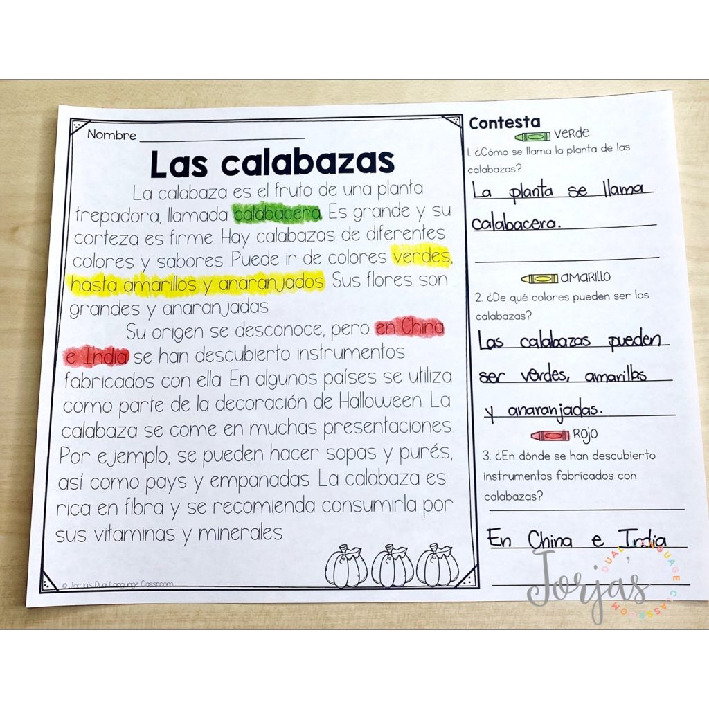 Lectura de comprensión textos con preguntas Reading Comprehension in ...