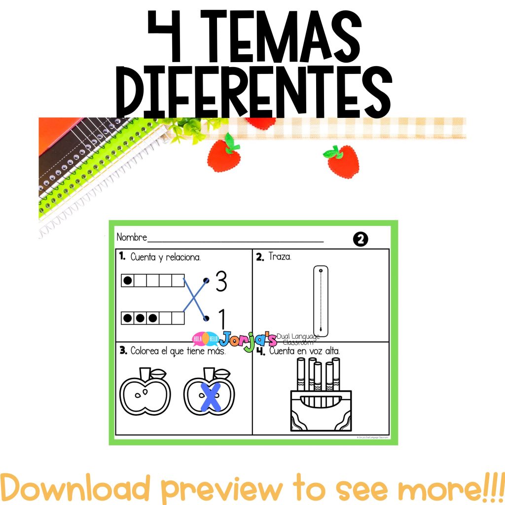 Repaso diario matemáticas KINDER Spiral Review Math Kinder in Spanish ...