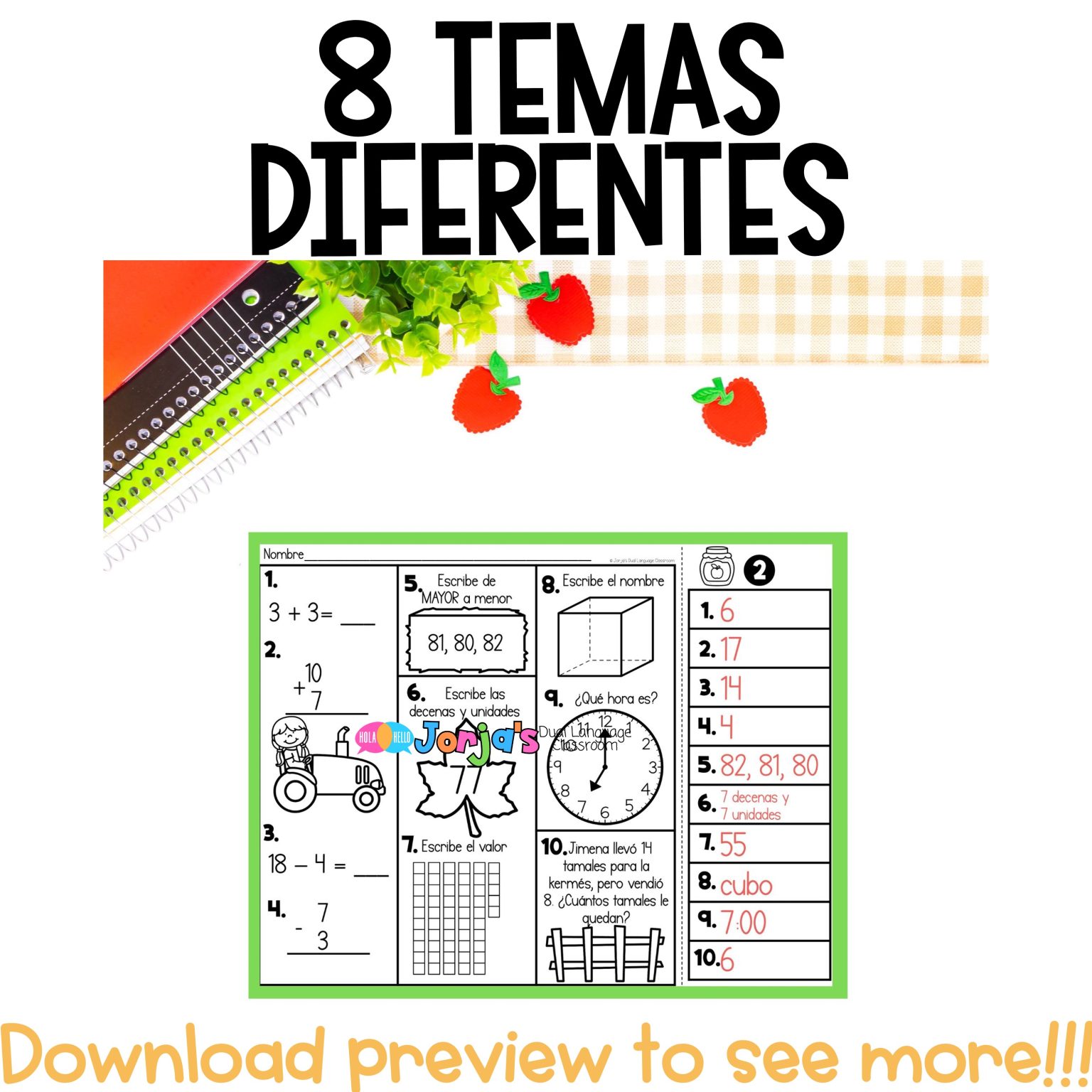 Repaso Diario Segundo Grado Spiral Review Second Grade in Spanish ...