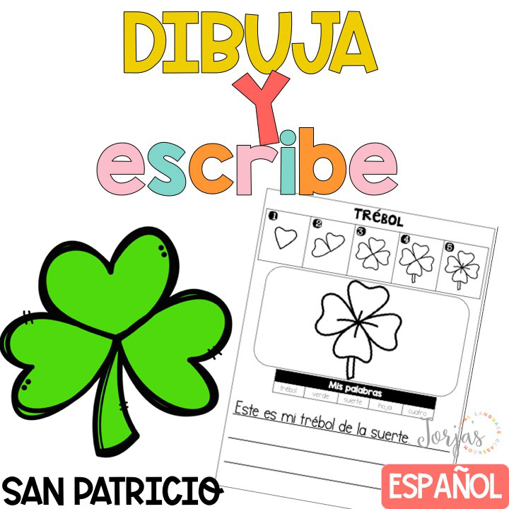 Escritura Día San Patricio Writing in Spanish Directed Drawing St ...