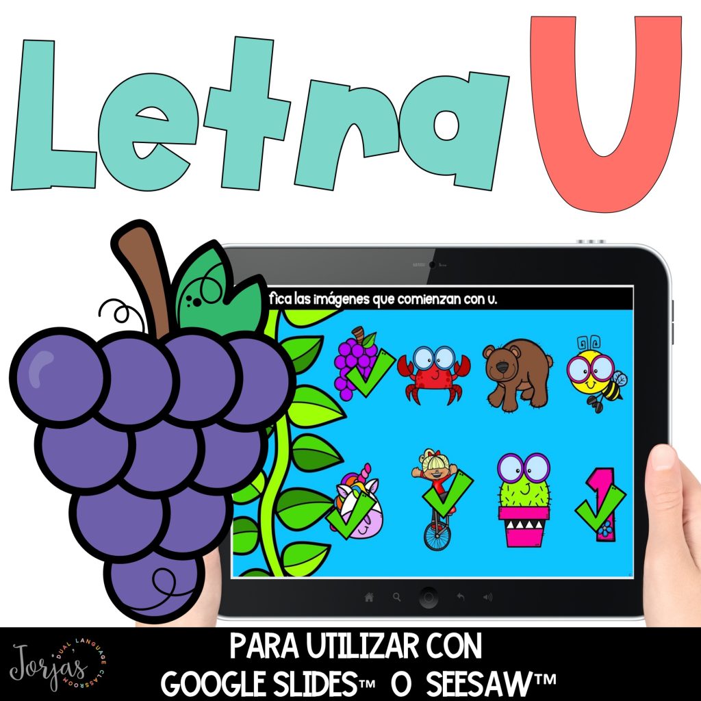 Letra u digital actividades para Google Slides o Seesaw Letter U in ...