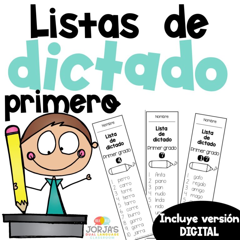 Ortografía Dictado Primer Grado Spelling List Spanish First Grade ...