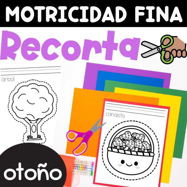 Motricidad fina Práctica de tijeras Ejercicios Otoño Fine Motor Skills ...