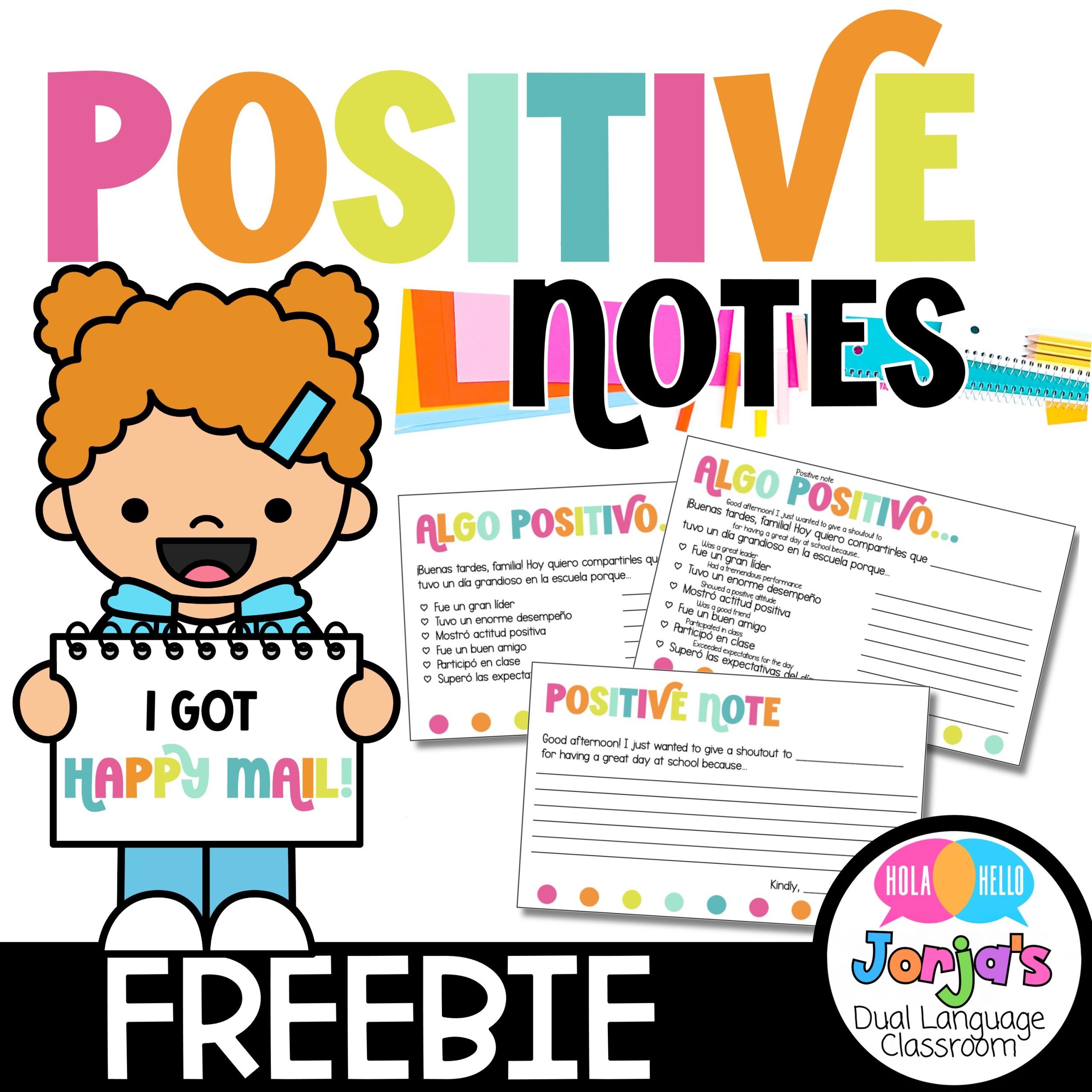 Notas Positivas para enviar a casa POSITIVE NOTES in Spanish - Jorja's ...