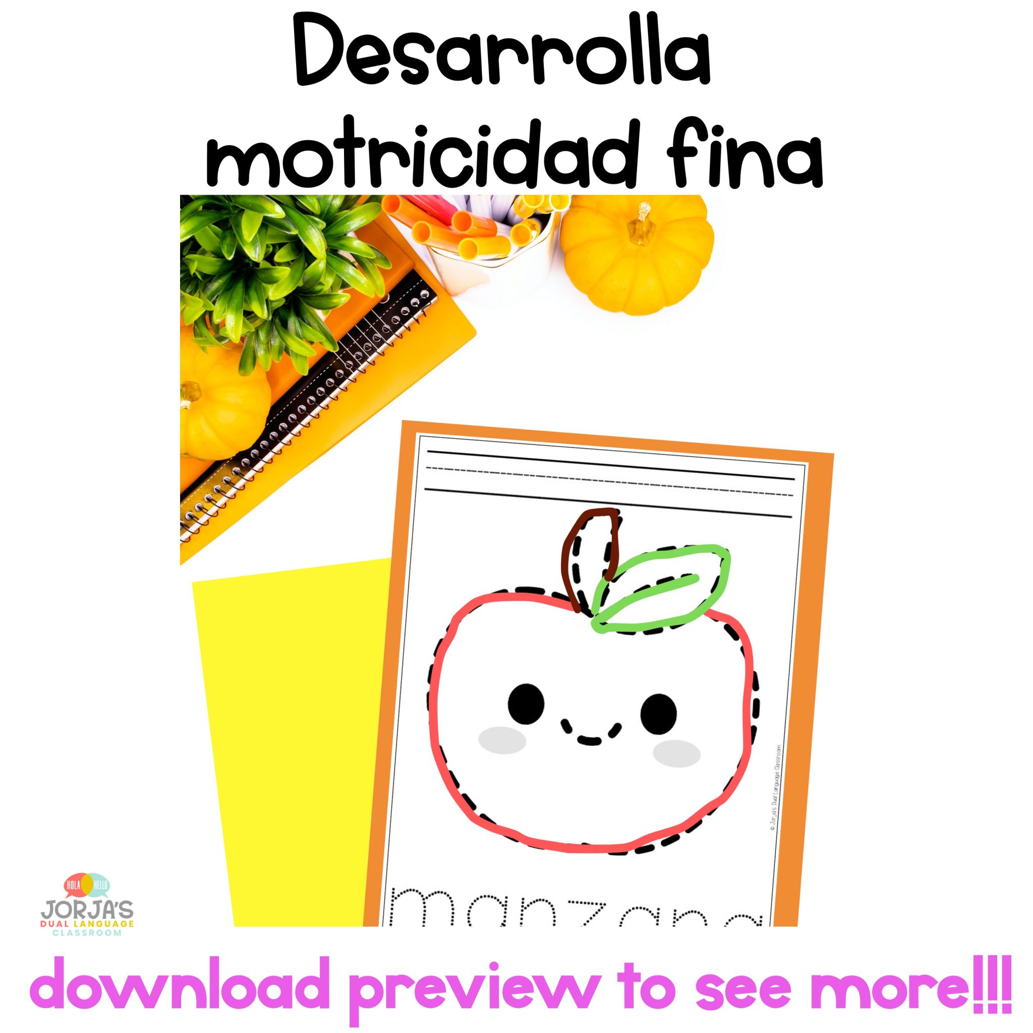 Motricidad fina Traza Ejercicios Otoño Motor Skills in Spanish Fall ...