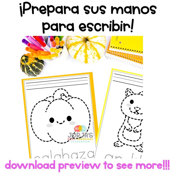 Motricidad fina Traza Ejercicios Otoño Motor Skills in Spanish Fall ...