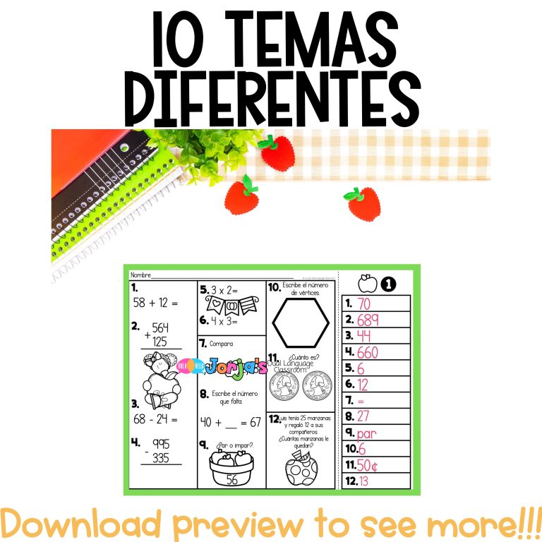 Repaso Septiembre Tercer Grado español Spiral Review Spanish Third ...