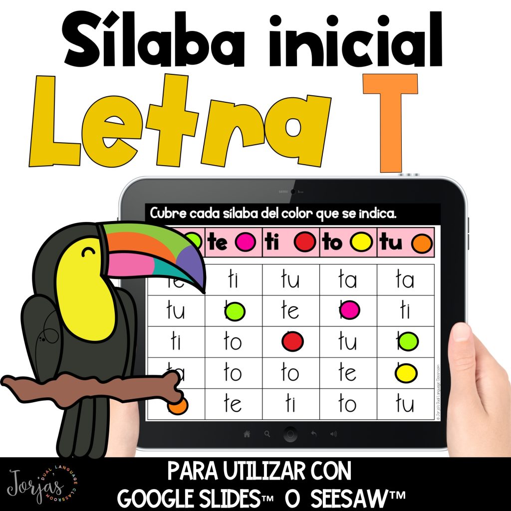Letra T DIGITAL Sílabas con ta te ti to tu Google Slides Seesaw Letter ...