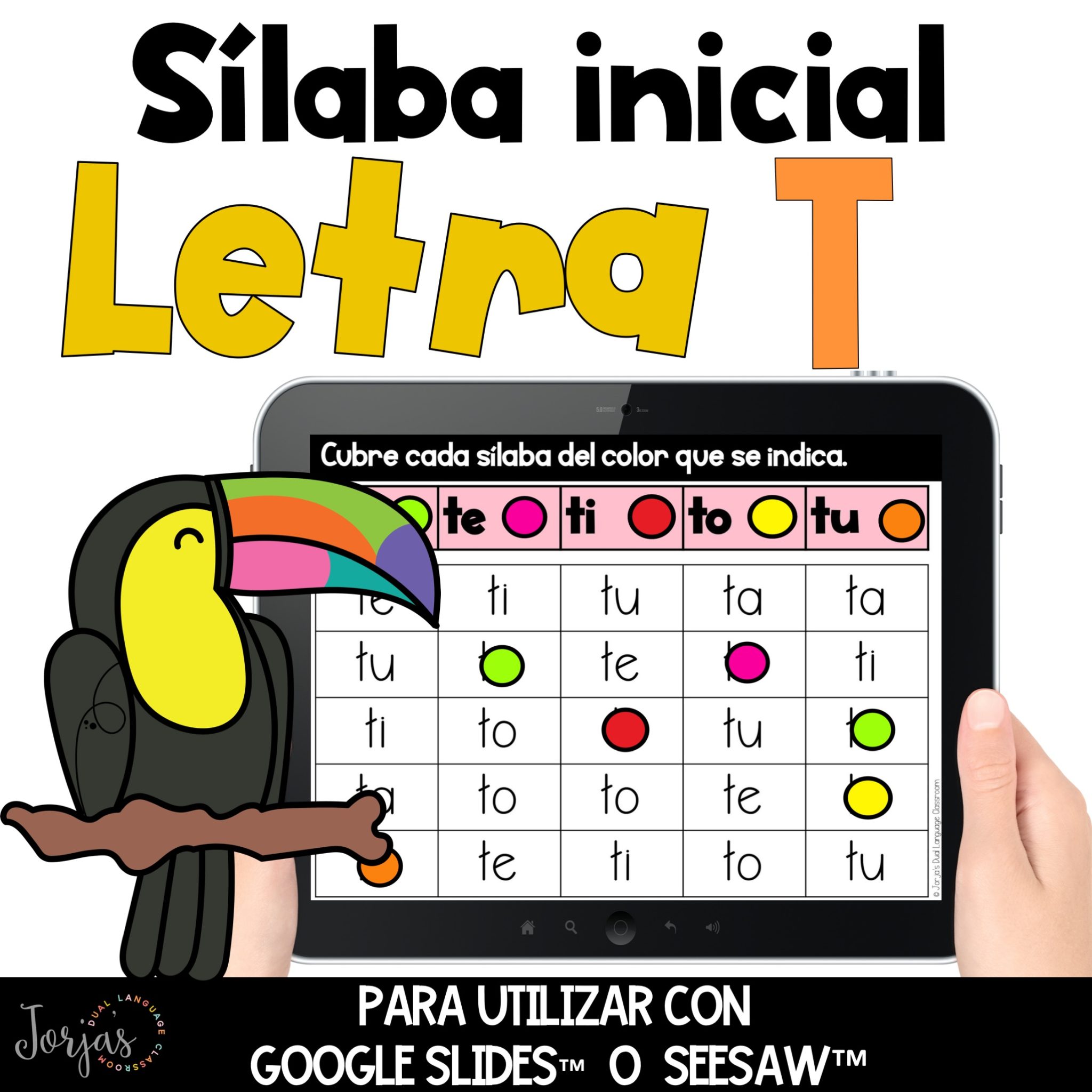 Letra T DIGITAL Sílabas con ta te ti to tu Google Slides Seesaw Letter ...