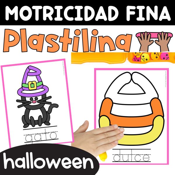 Motricidad fina Plastilina Ejercicios Halloween in Spanish Fine Motor ...