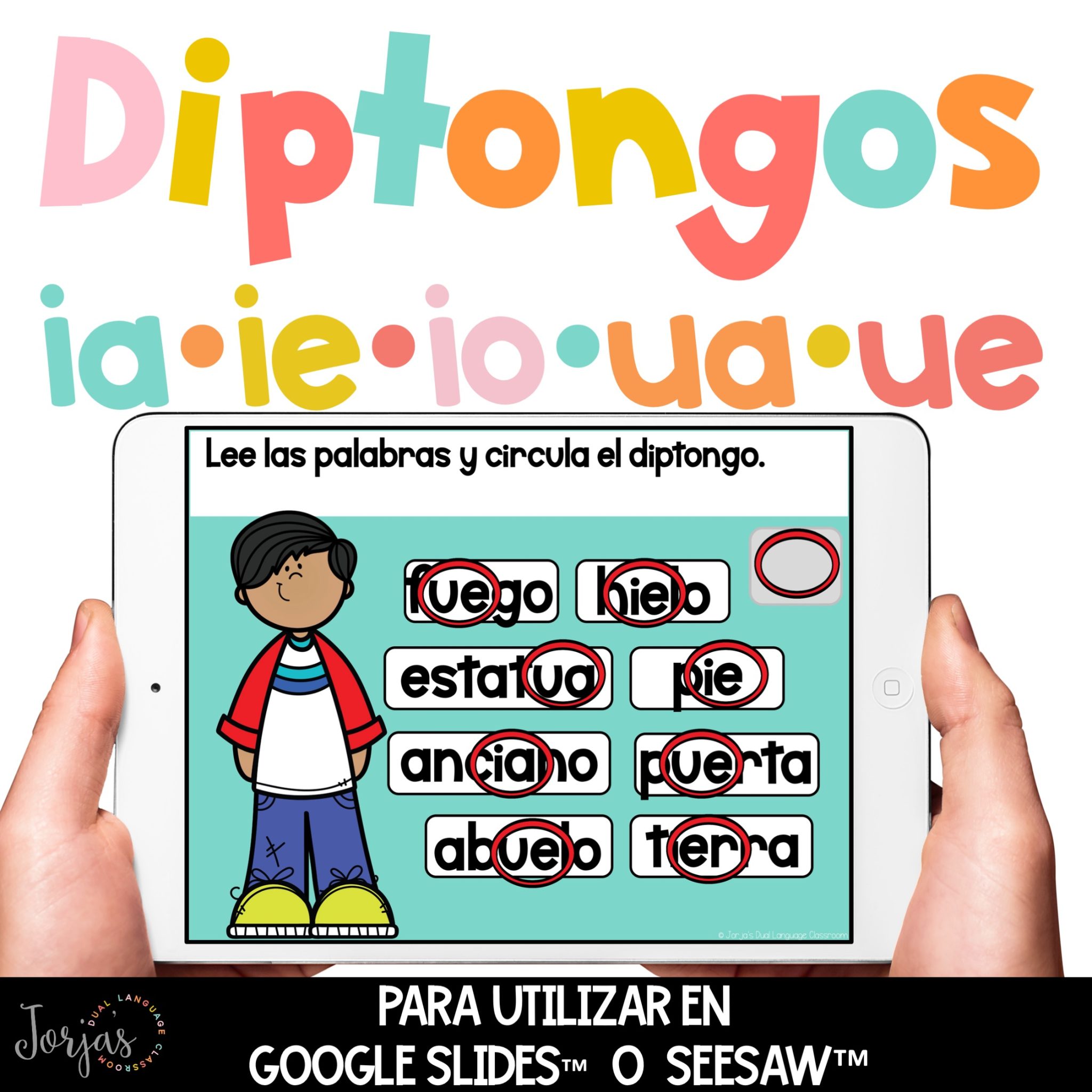 Diptongos DIGITAL Actividades para Seesaw o Google Slides in Spanish ...