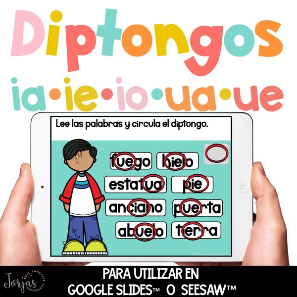 Diptongos DIGITAL Actividades para Seesaw o Google Slides in Spanish ...