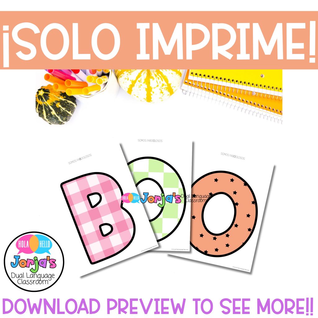 Bulletin Board in Spanish Halloween Decora tu salón en español - Jorja ...
