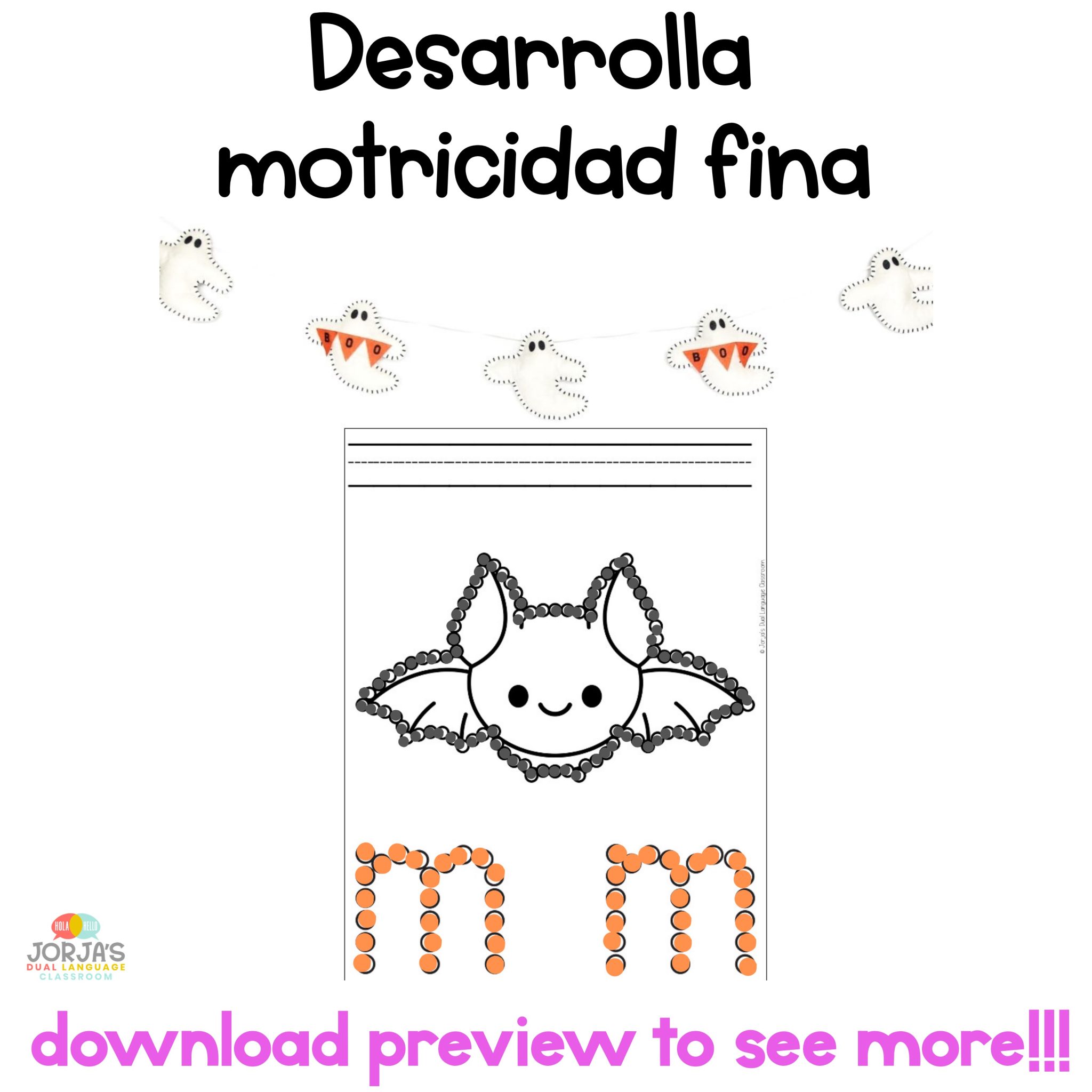 Motricidad fina Puntitos Swab Ejercicios Halloween Fine Motor Skills ...