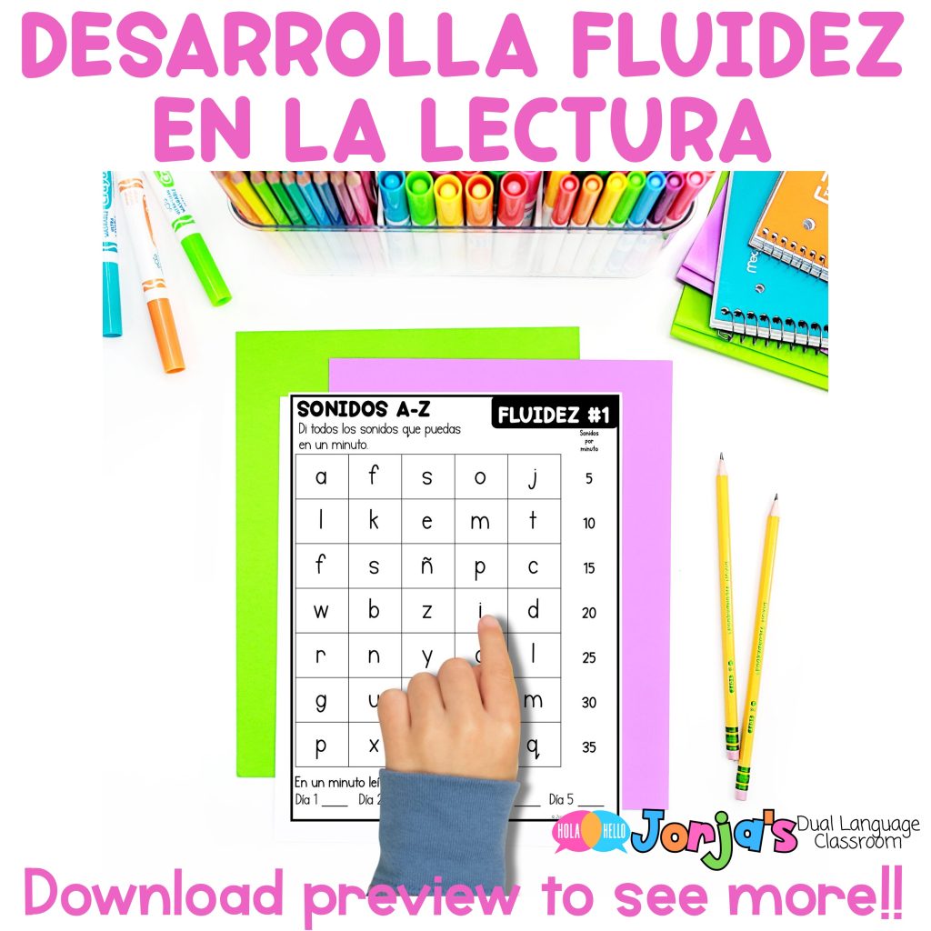 Fluidez por minuto Fluency in Spanish - Jorja's Dual Language Classroom