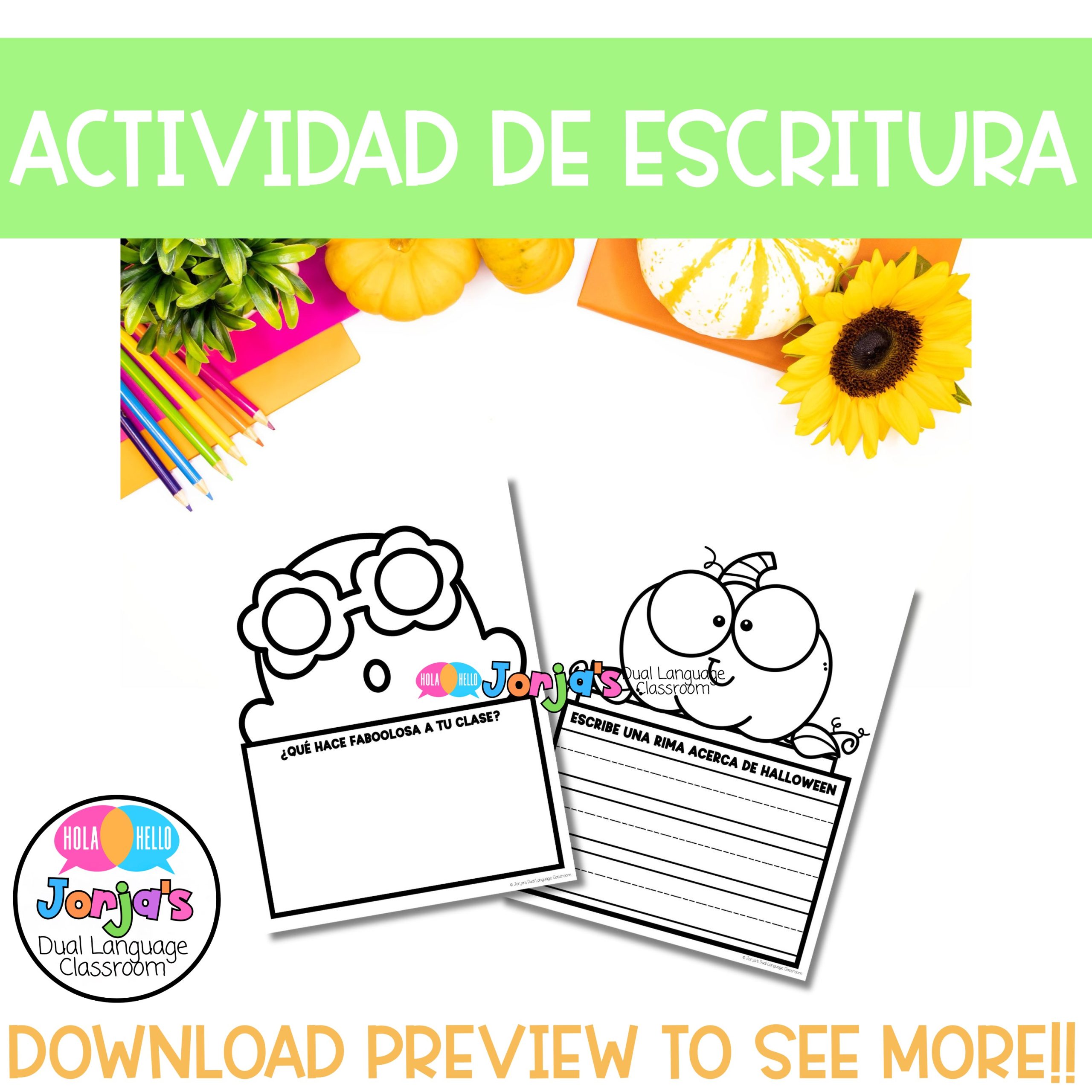 Bulletin Board in Spanish Halloween Decora tu salón en español - Jorja ...