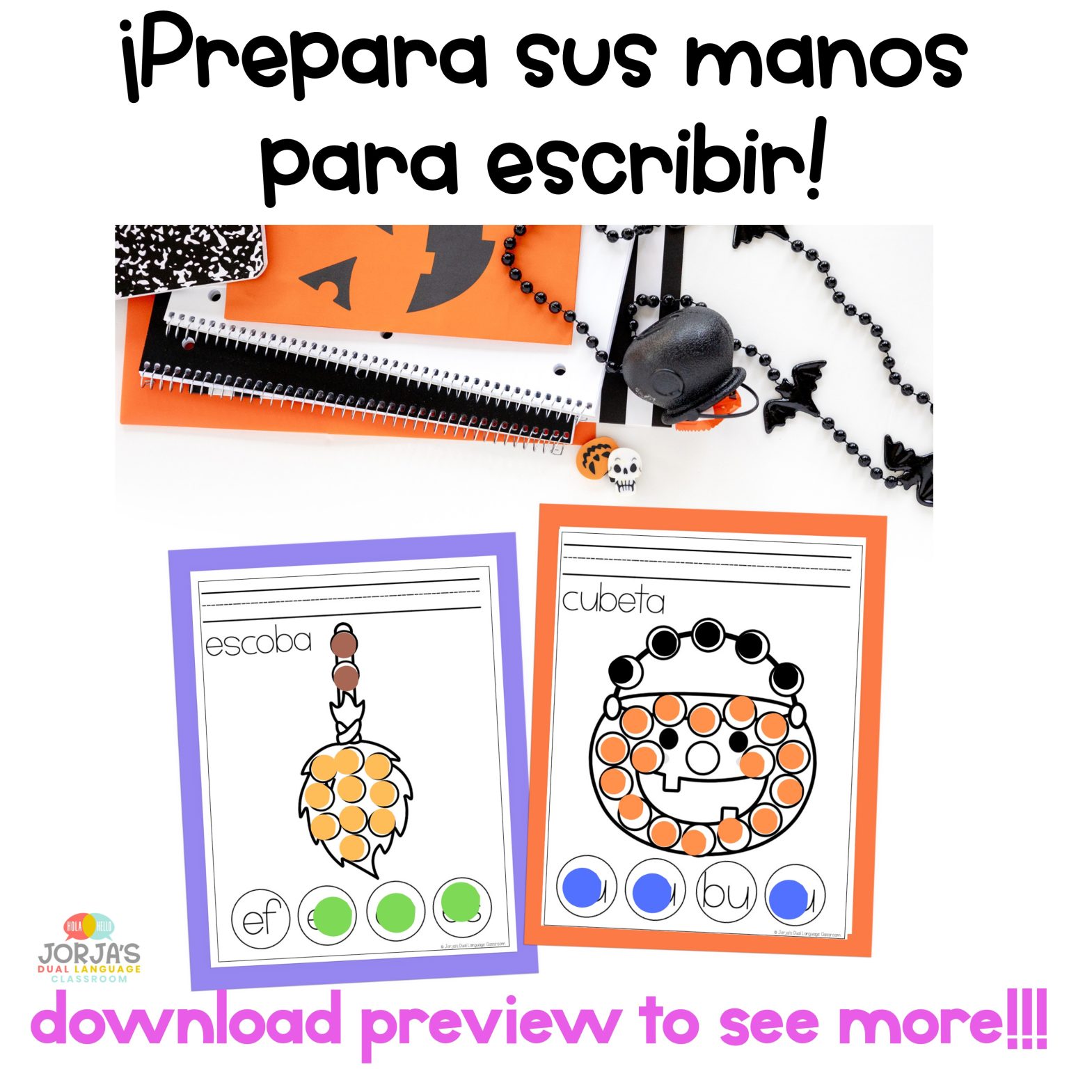 Actividades de Motricidad fina Marca las figuras Halloween Fine Motor ...