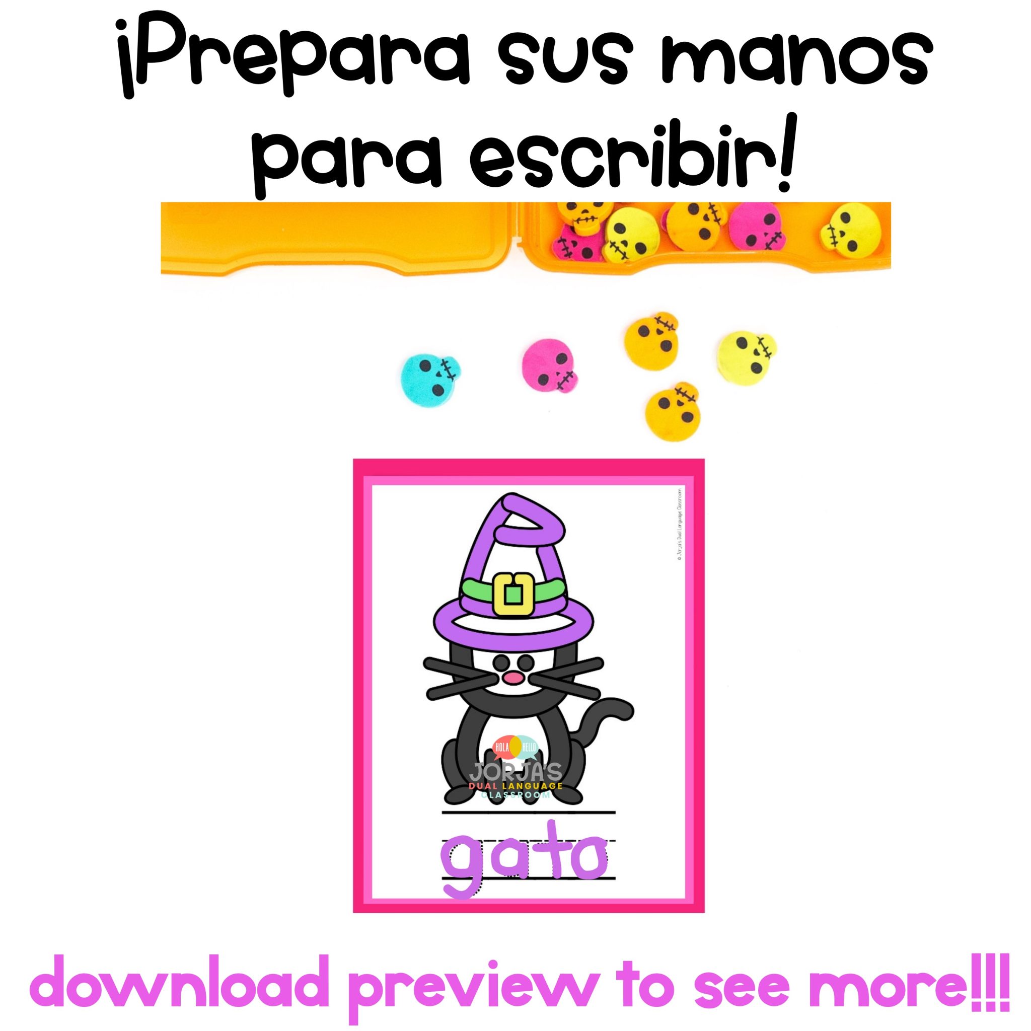 Motricidad fina Plastilina Ejercicios Halloween in Spanish Fine Motor ...