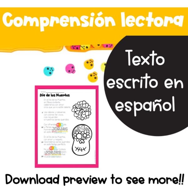 Día de los Muertos POEMA Day of the Dead Comprensión lectora 3rd Grade ...
