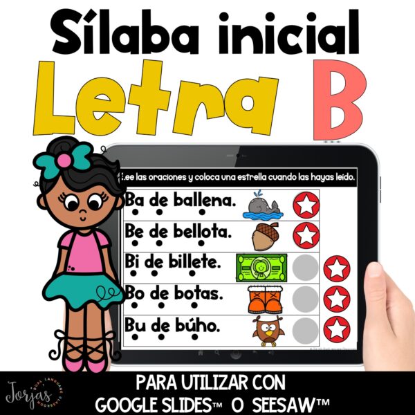 Letra B Digital Actividades para Seesaw y Google Slides en español ...