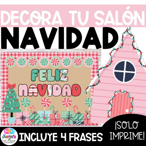 Bulletin Board in Spanish Navidad Christmas in Spanish - Jorja's Dual ...