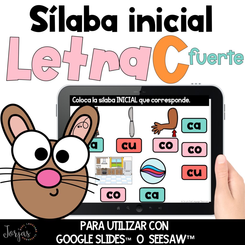 Letra C Ca Co Cu Sílabas con C Digital Seesaw Google Slides en español ...