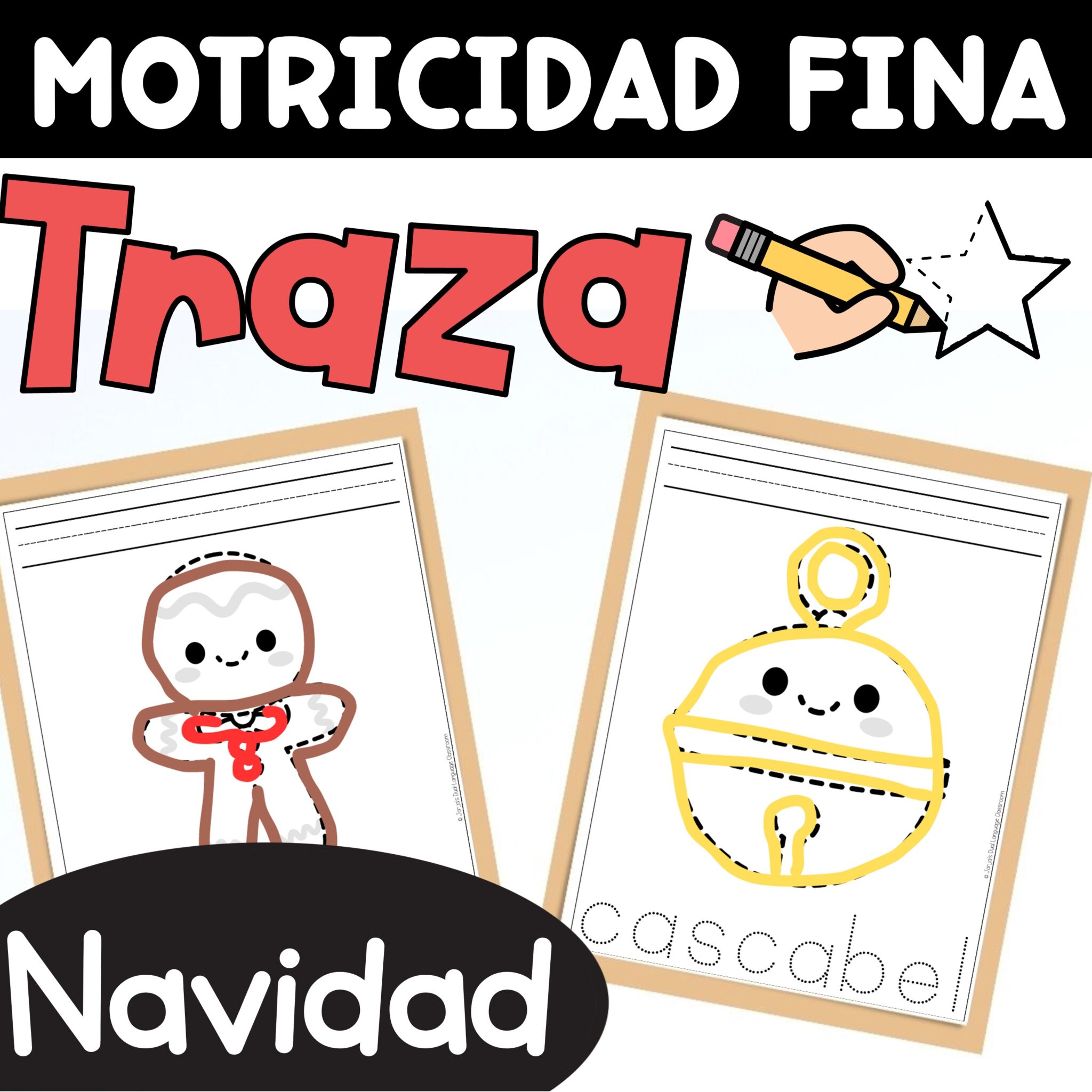 Motricidad fina Traza Ejercicios Navidad Christmas in Spanish - Jorja's ...