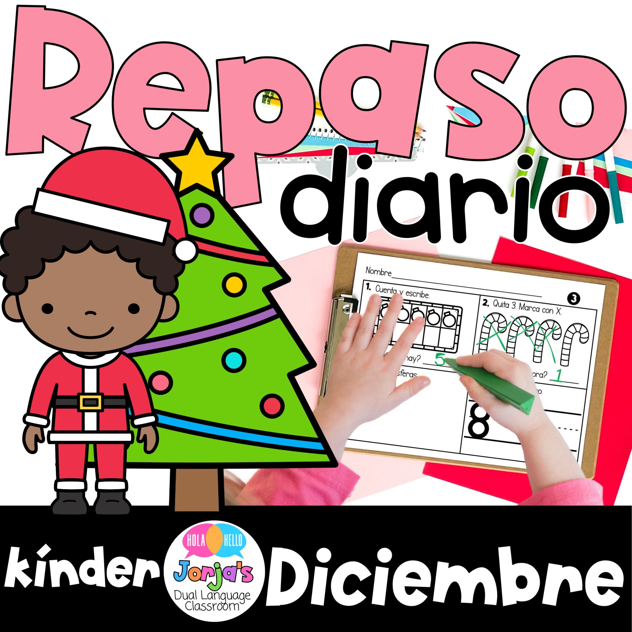 Repaso diario KINDER Diciembre matemáticas Kinder Review in Spanish ...