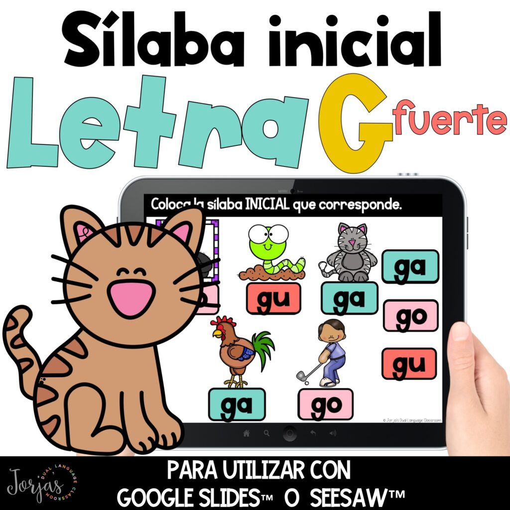 Letra G ga go gu DIGITAL Resources in Spanish Letter G Activities ...