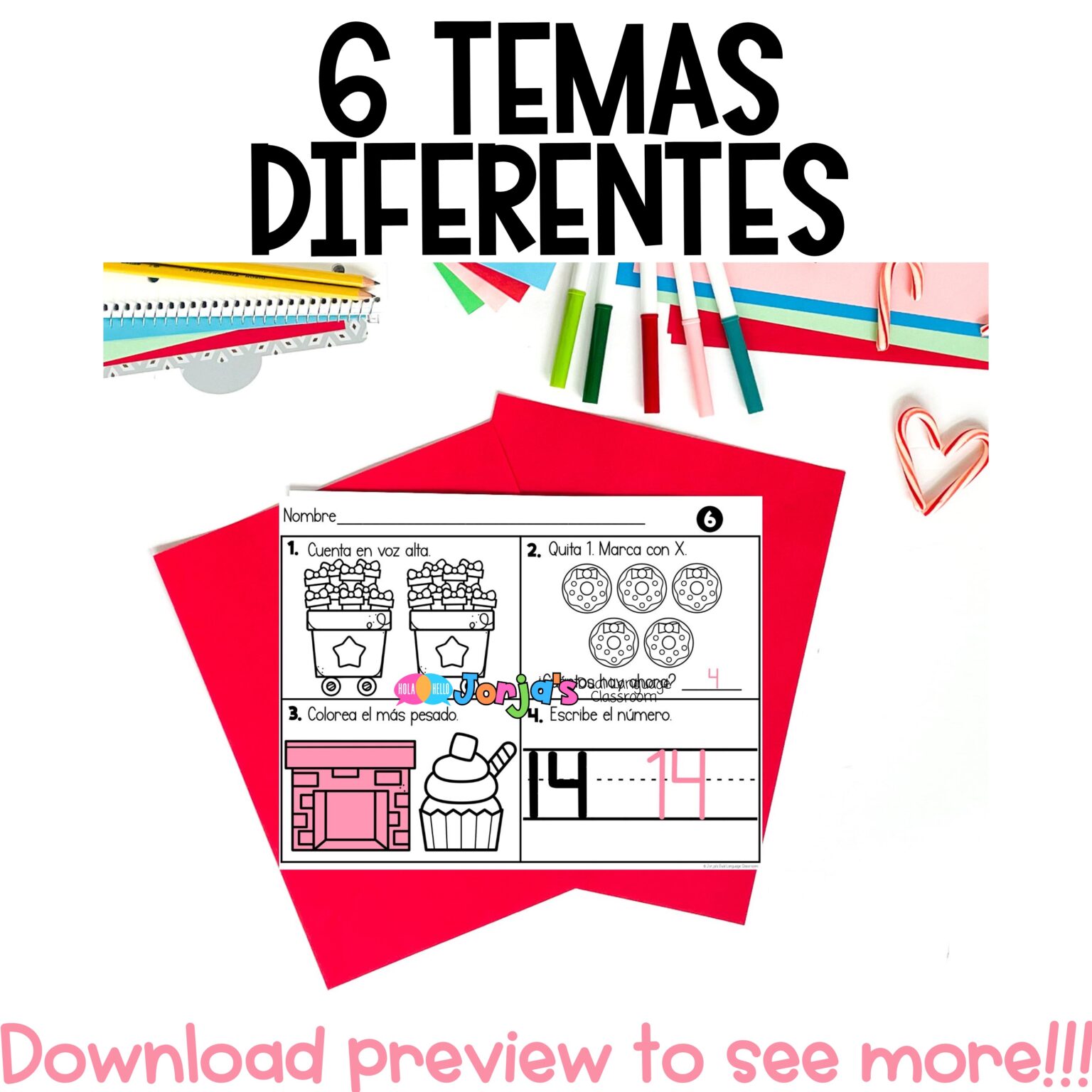 Repaso diario KINDER Diciembre matemáticas Kinder Review in Spanish ...