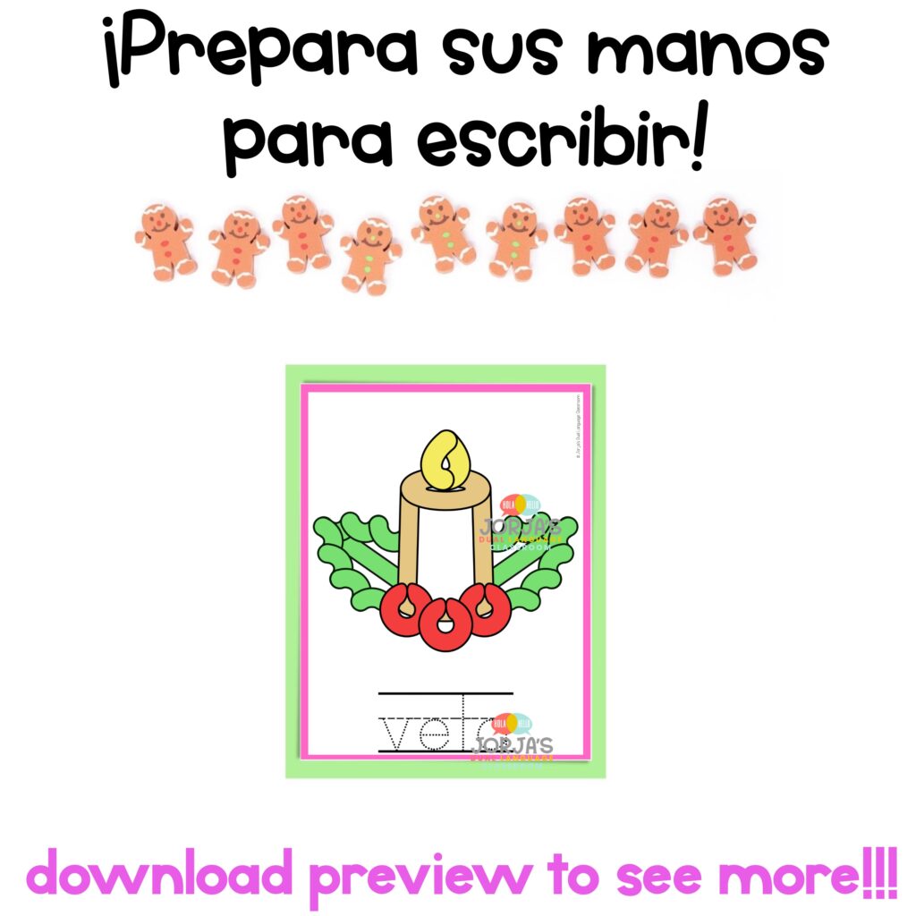 Motricidad fina Plastilina Navidad Christmas in Spanish Play Dough Mats ...