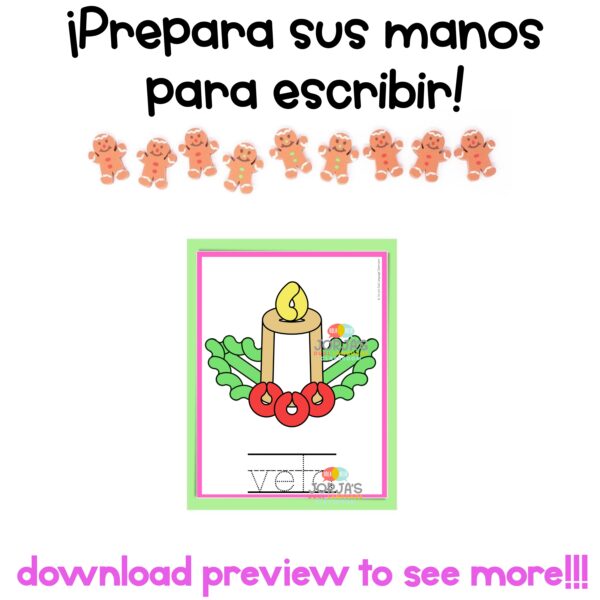 Motricidad fina Plastilina Navidad Christmas in Spanish Play Dough Mats ...