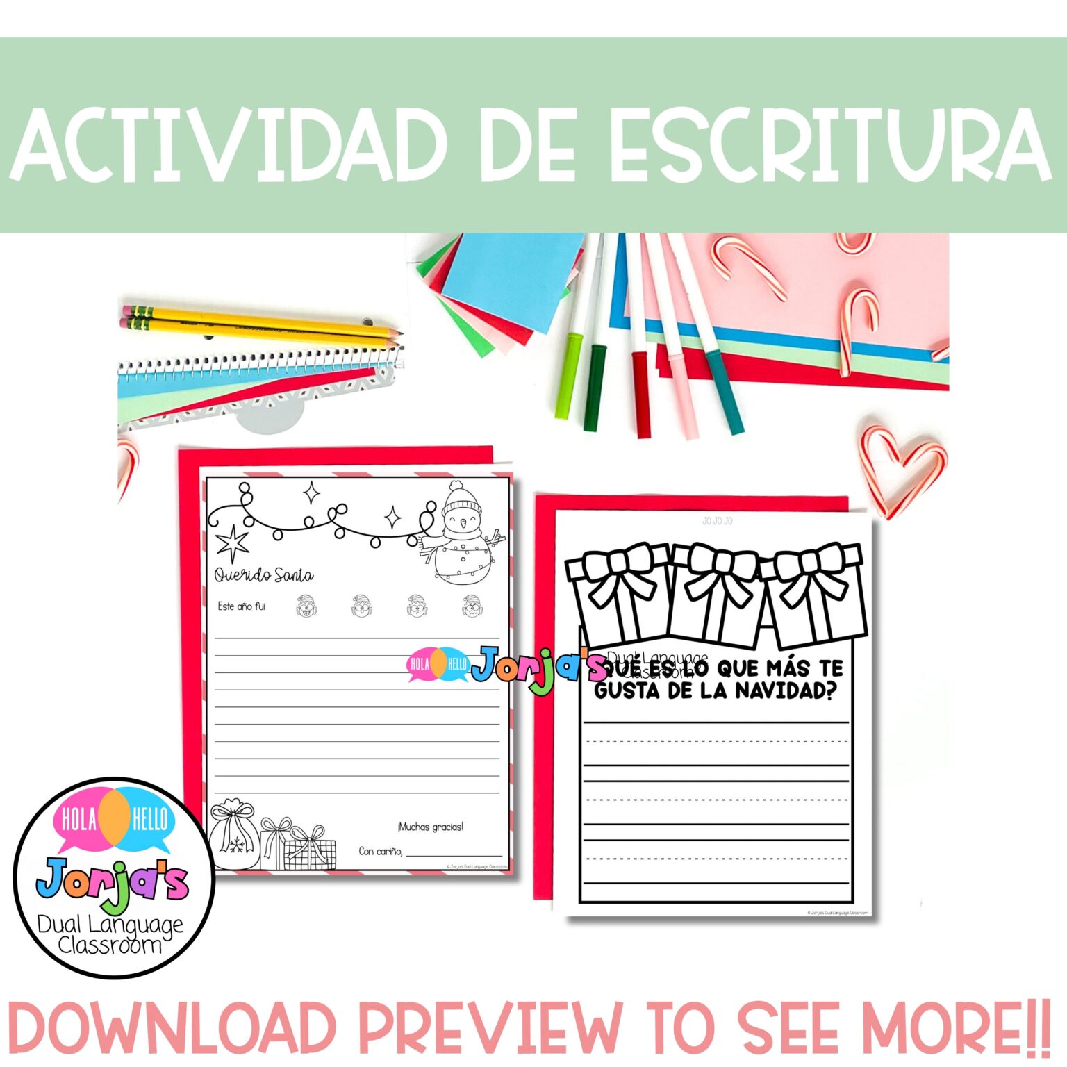 Bulletin Board in Spanish Navidad Christmas in Spanish - Jorja's Dual ...