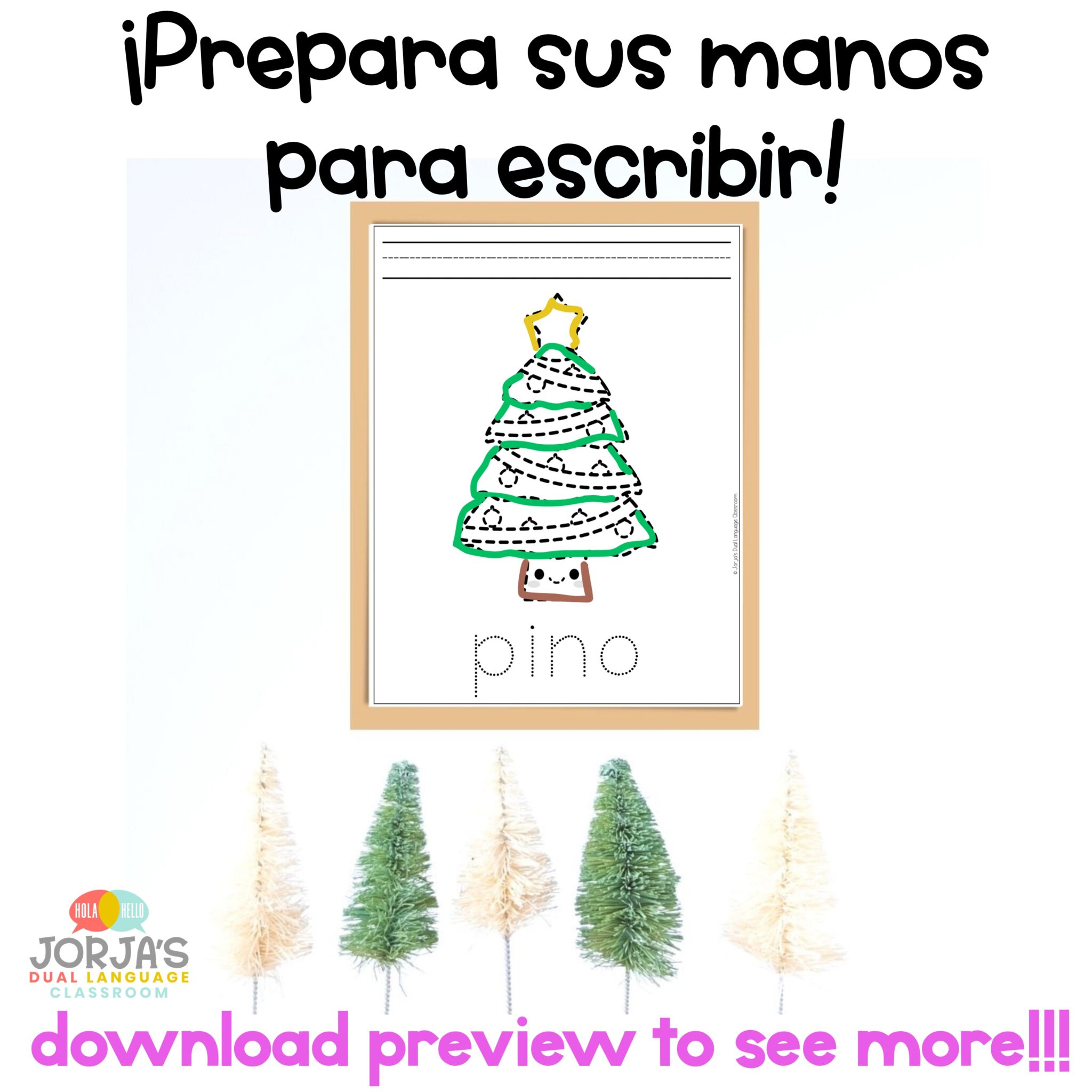 Motricidad fina Traza Ejercicios Navidad Christmas in Spanish - Jorja's ...