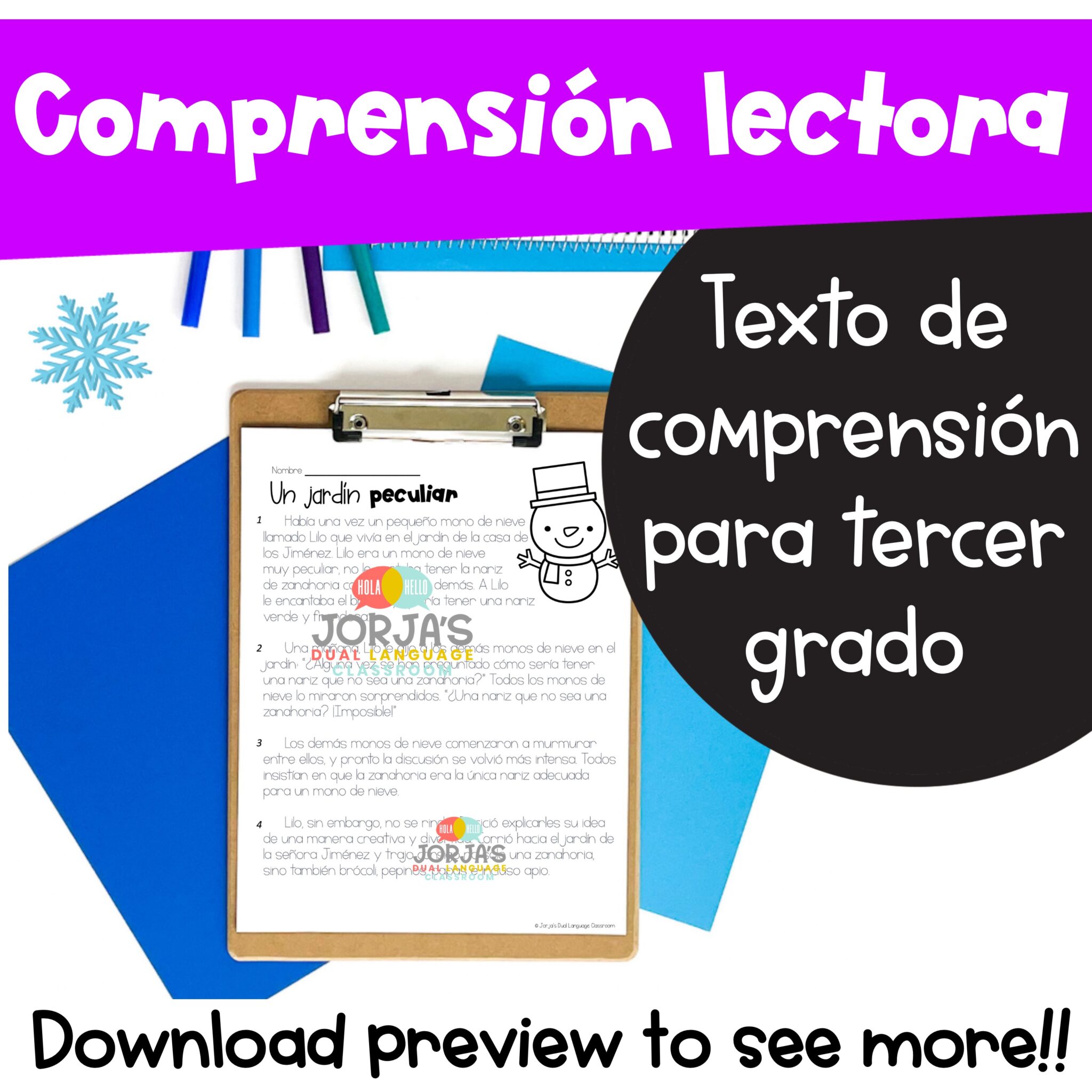 Un jardín peculiar Comprensión lectora tercer grado Volver a contar una ...