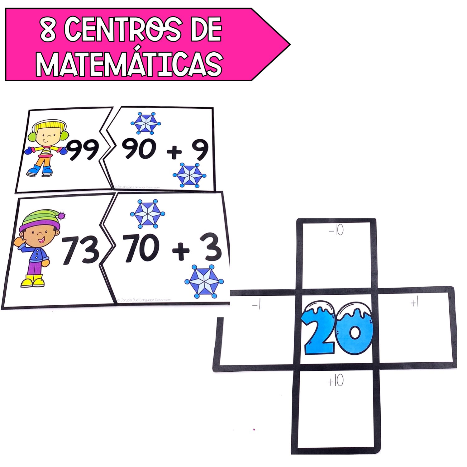 Centros de matemáticas PRIMERO enero | Math centers Spanish First grade ...