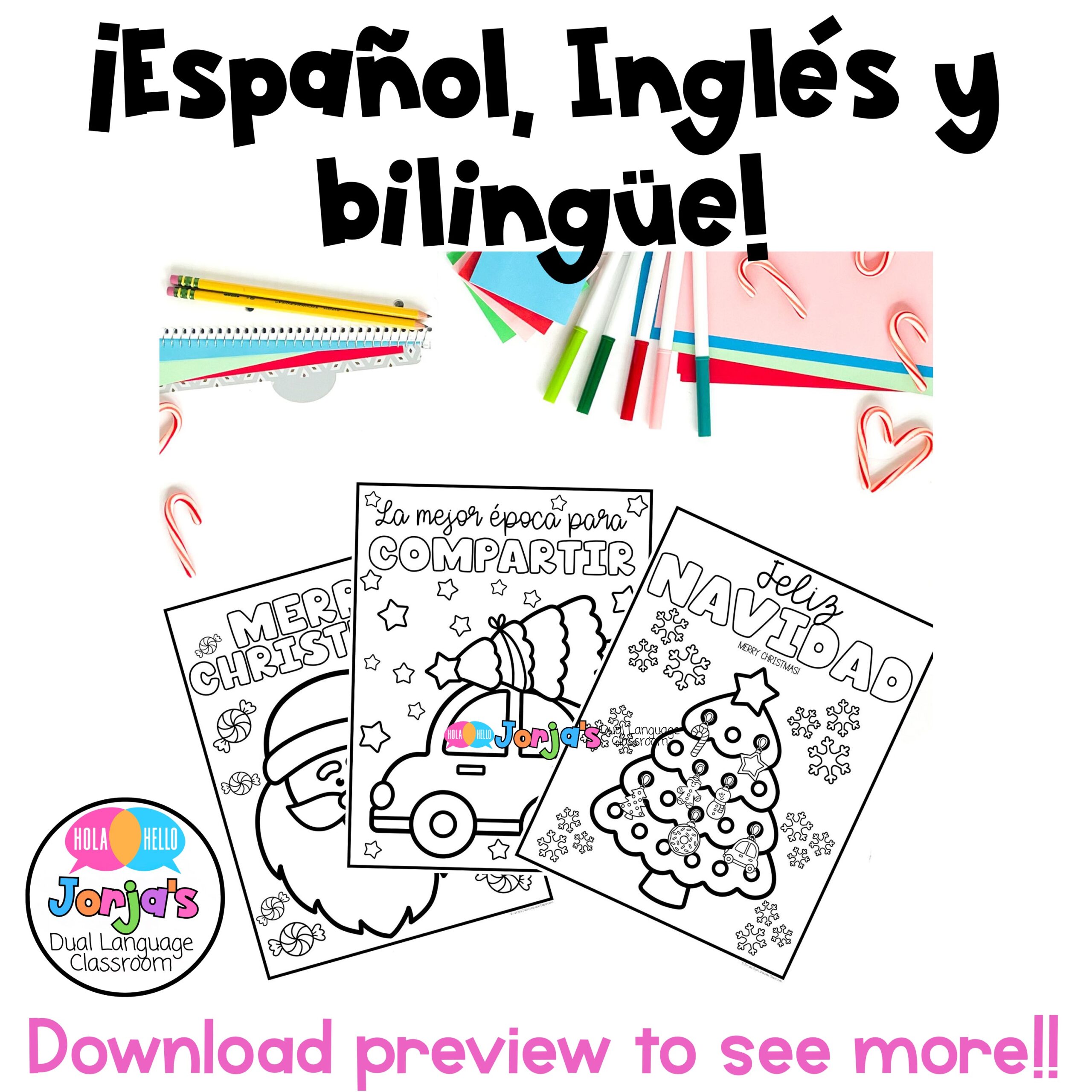 Coloring Pages Christmas Hojas de colorear Navidad Español Bilingüe and ...